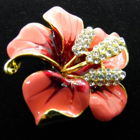 Jewelry | Hot Pink Hibiscus Flower Pin | Poshmark
